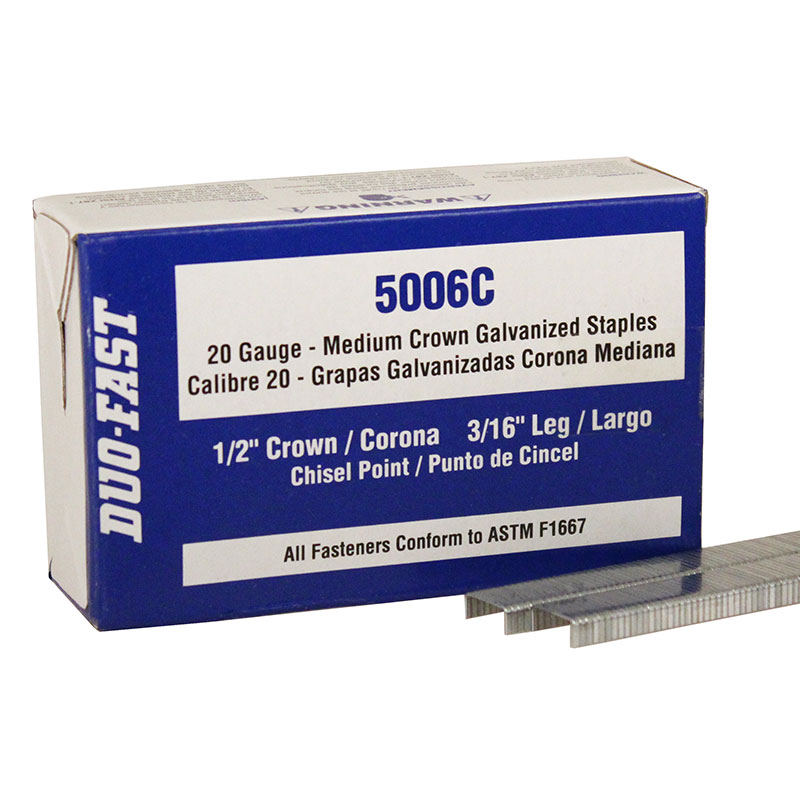 DUO-FAST 3/16" Galvanized Wide Crown Staple - 5006-C - For Sale ...